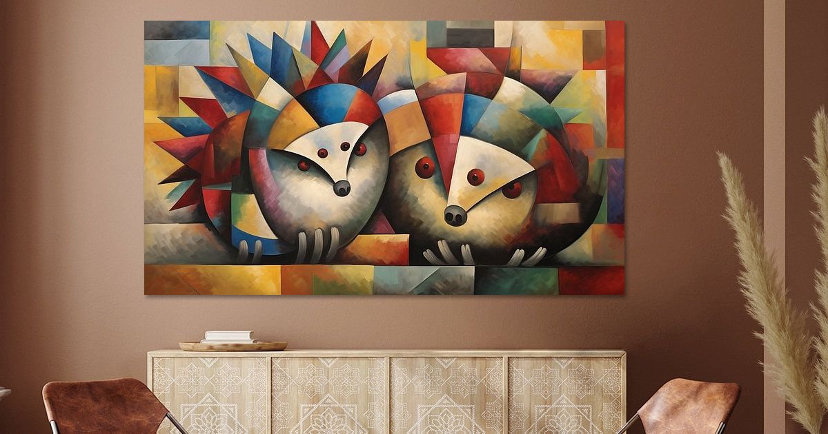 Abstracte egels kubisme panorama van TheXclusive Art op canvas, behang en meer